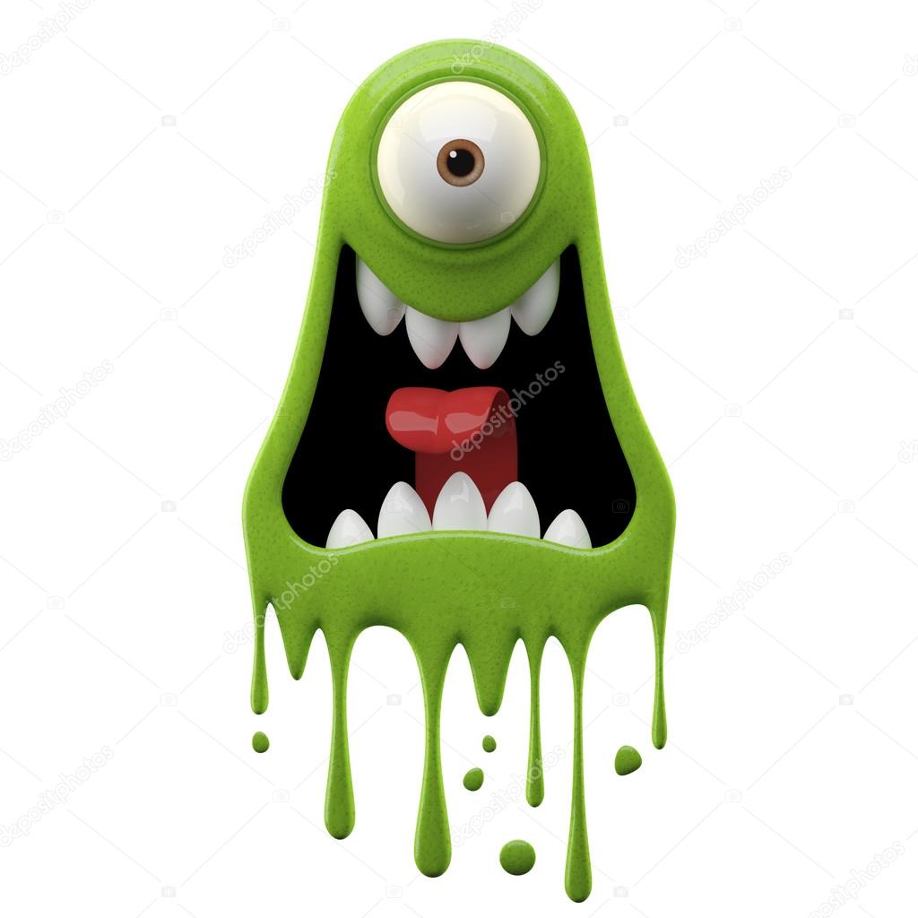 One-eyed scared green monster Stock Illustration by ©zahradnik #43072781