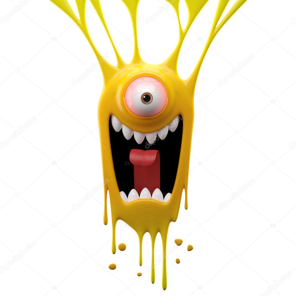 Dangle screaming yellow monster Stock Illustration by ©zahradnik #43078587