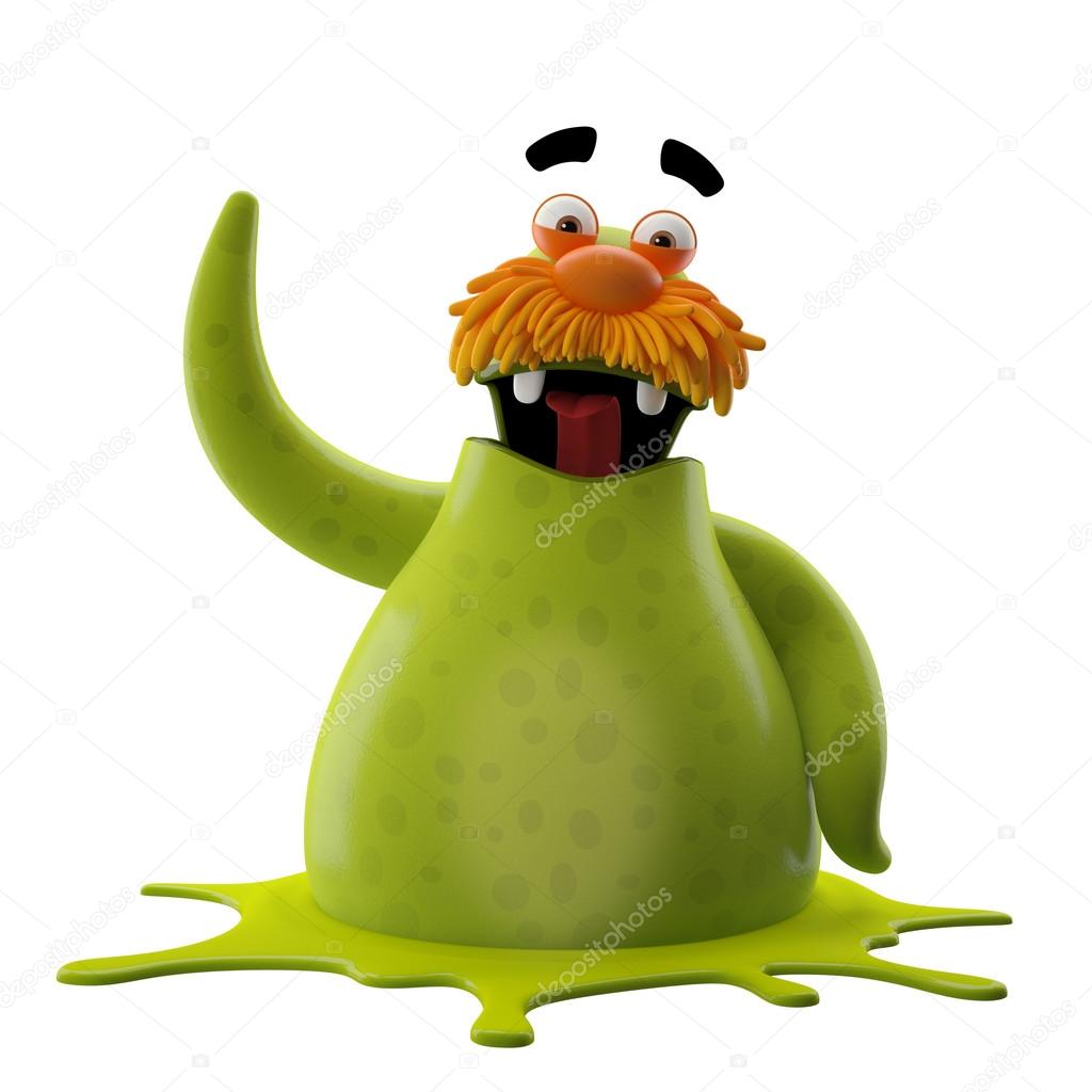 Green walrus with one hand up — Stock Photo © zahradnik #43161435