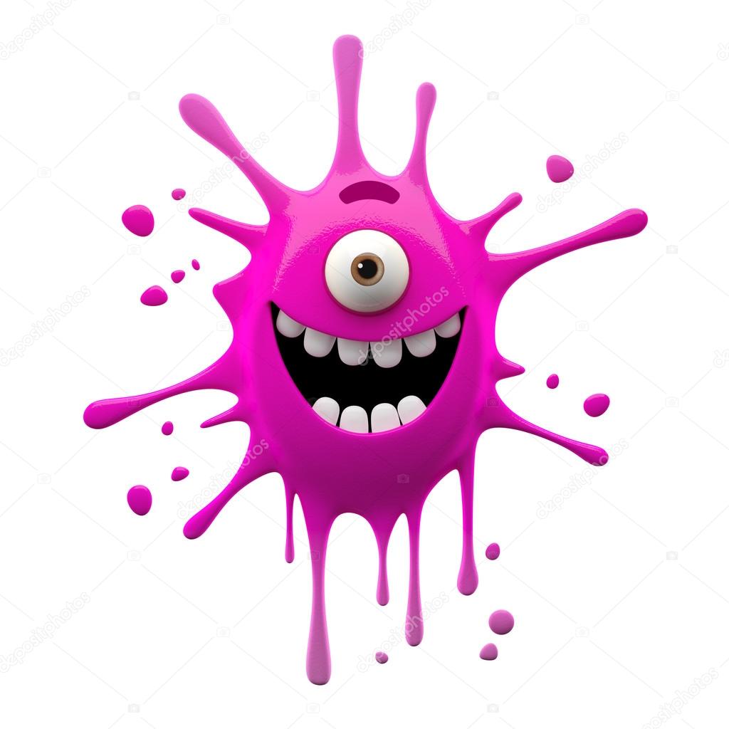 Happy pink one-eyed monster — Stock Photo © zahradnik #43172489