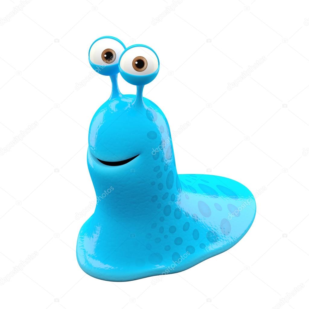 Smiling blue Snail without shell — Stock Photo © zahradnik #43184517