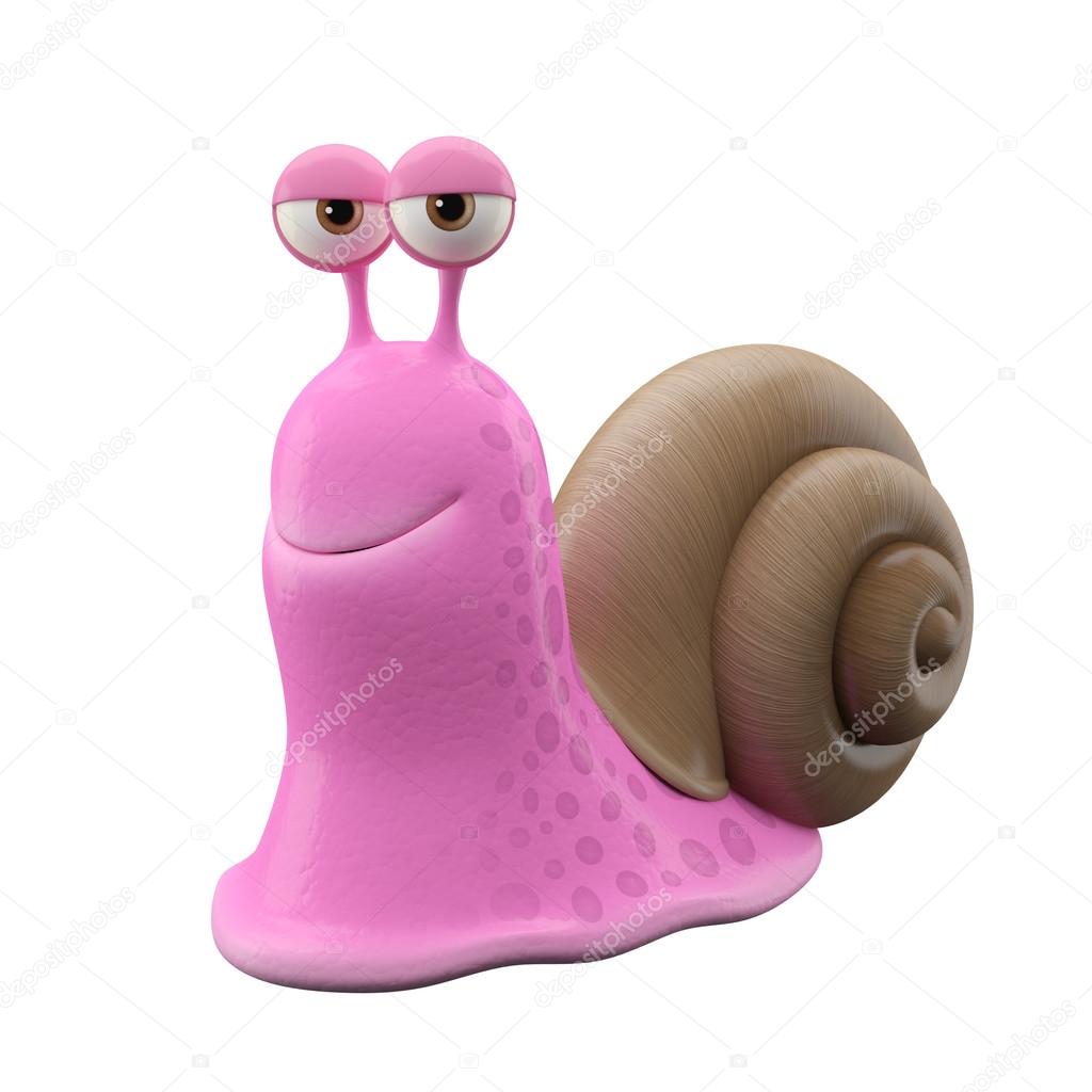 Pink cartoon snail Stock Photo by ©zahradnik 43185583