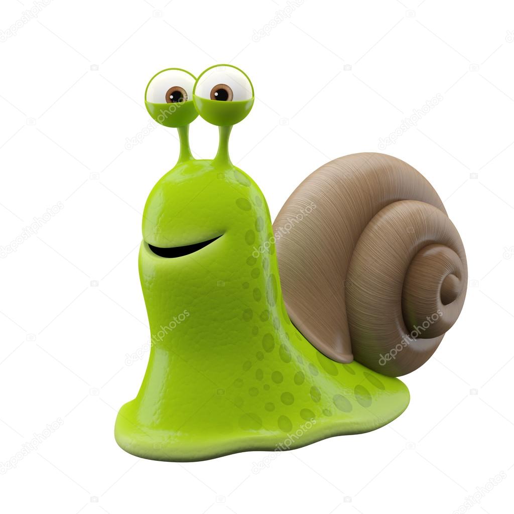 Cute green cartoon snail — Stock Photo © zahradnik #43185695