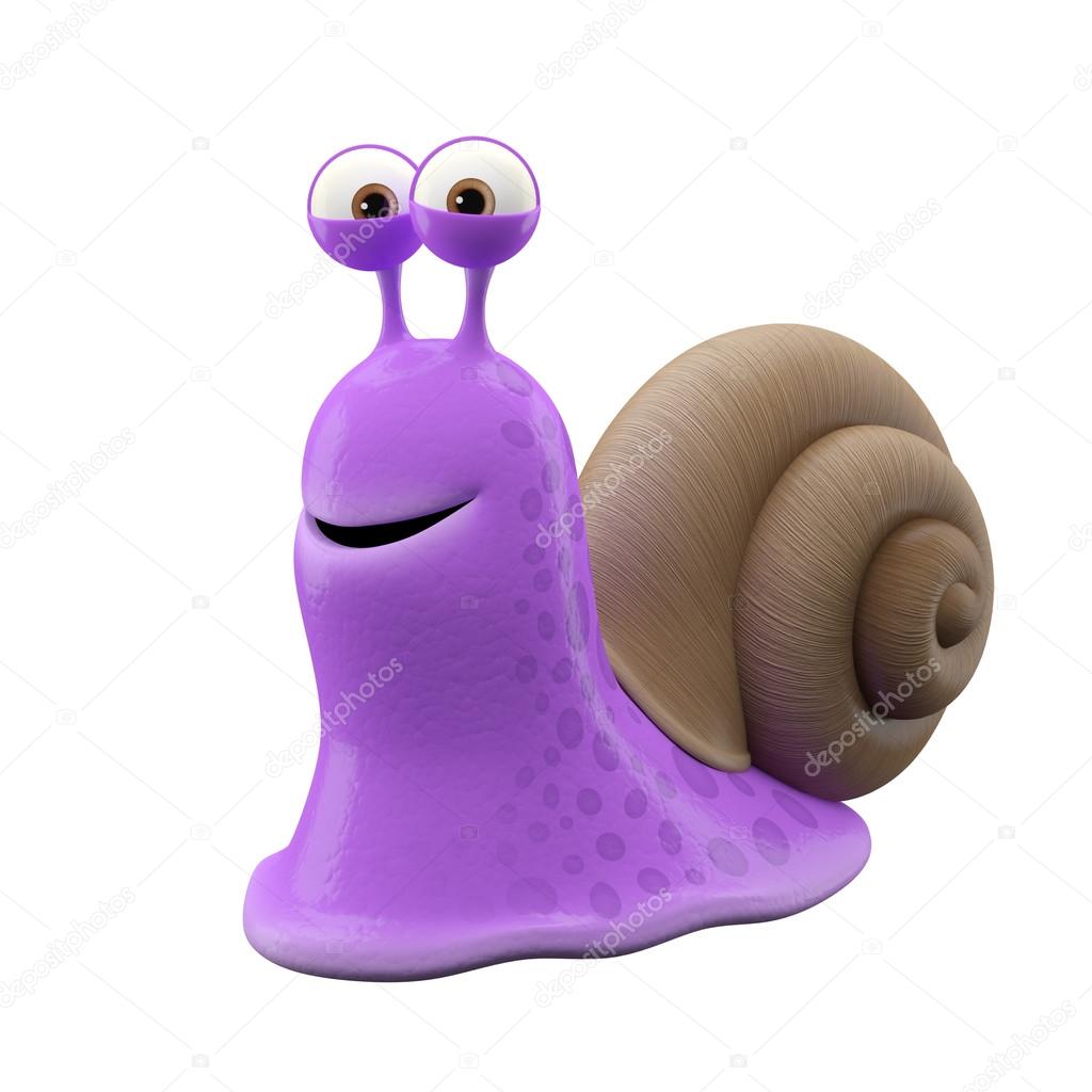Cute purple cartoon snail — Stock Photo © zahradnik #43186591