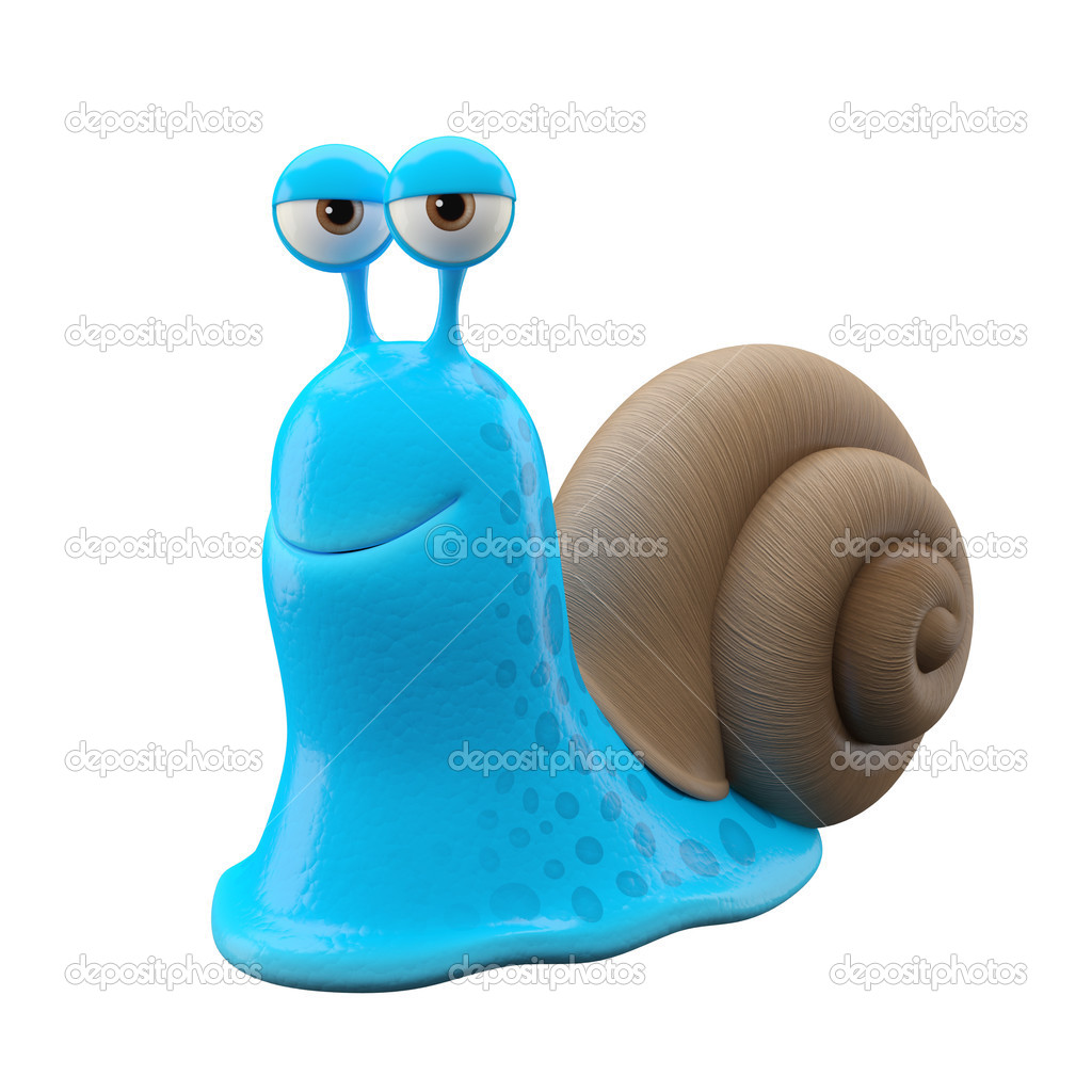 Blue cartoon snail — Stock Photo © zahradnik #43187113