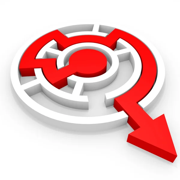 Arrow going through the maze. Right solution concept Stock Photo by ... Arrow going through the maze. Right solution concept Stock Photo by ...