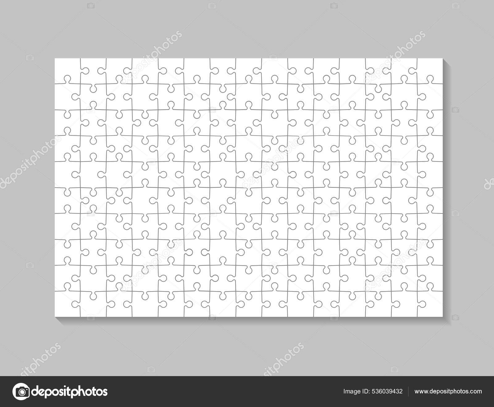 Puzzle Piece Pattern Realistic Template Jigsaw Grid Scheme Square Game ...