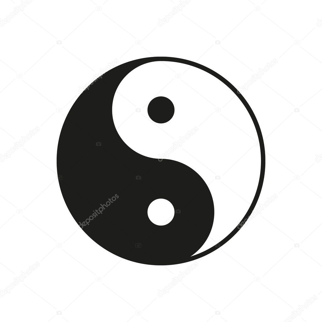 Yin yang. Icono ying yan. Símbolo Yinyang. Signo de taoísmo. Armonía y ...
