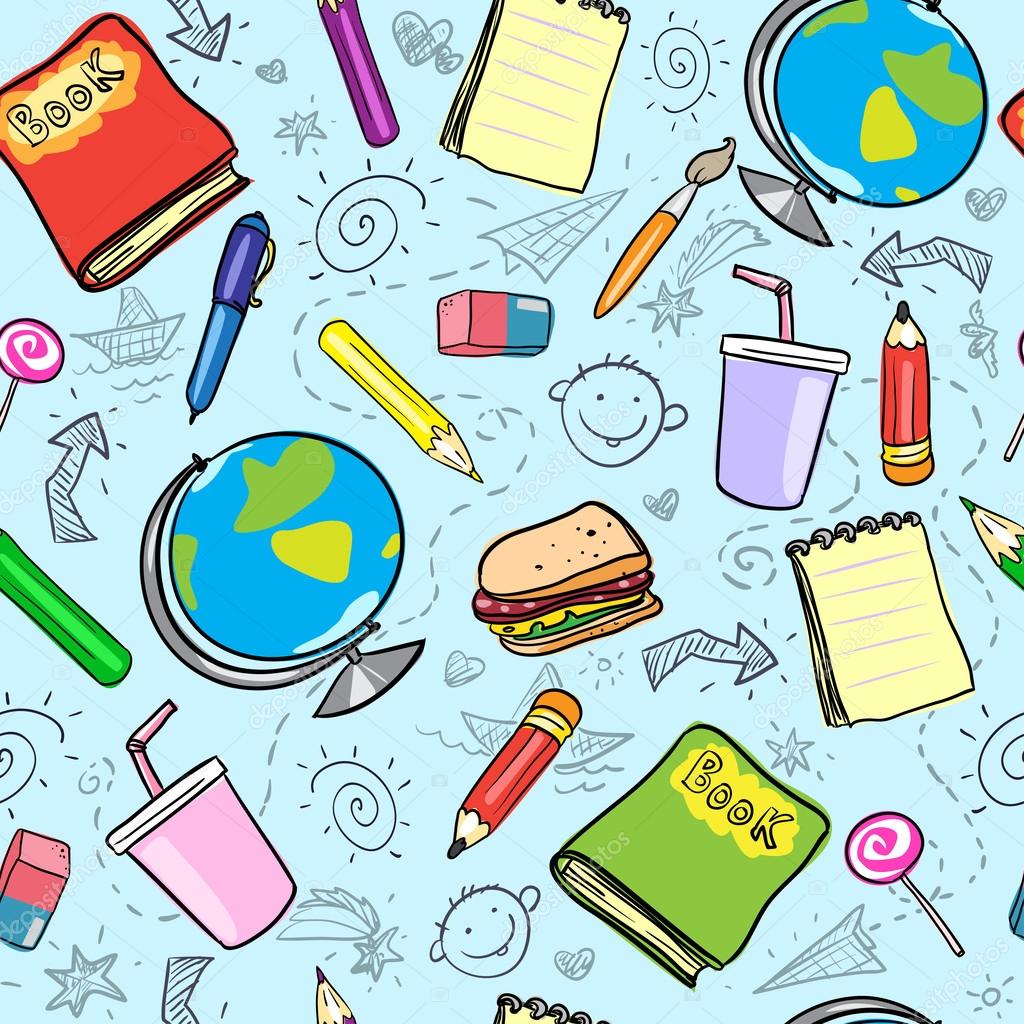 Seamless school background, back to school pattern Stock Vector Image ...