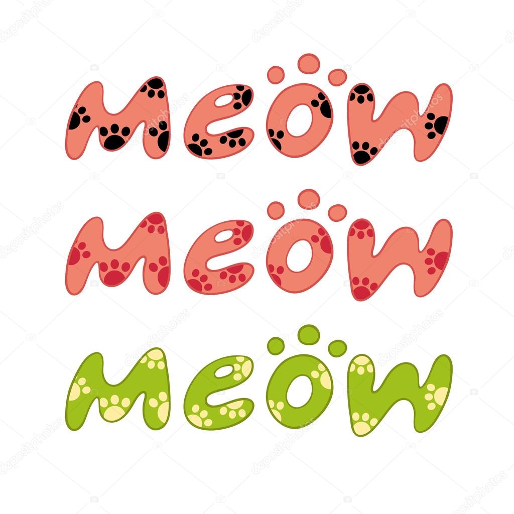 Word meow vector Stock Vector Image by ©BalakoboZ #44950097