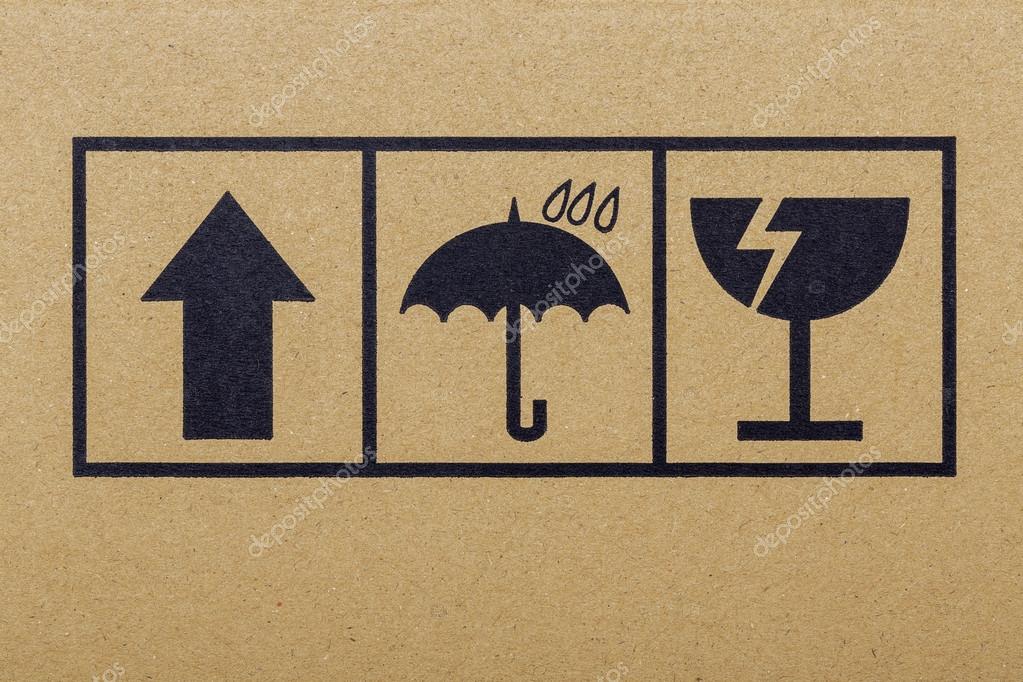 Fragile Keep Dry (with Up Arrows, Umbrella And Broken Glass Symbol ...