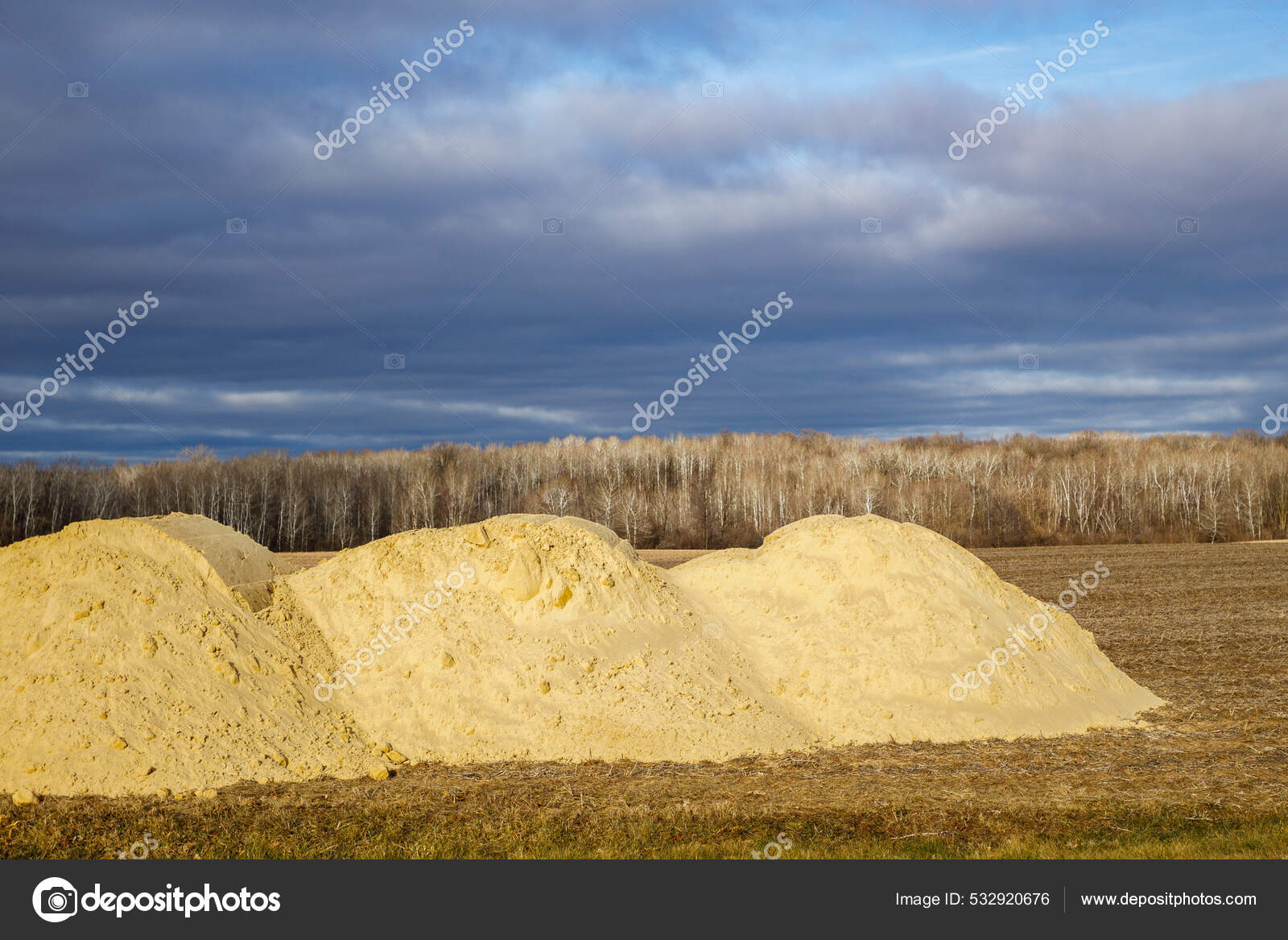 Piles Agricultural Lime Crushed Limestone Ready Spread Field Neutralize ...