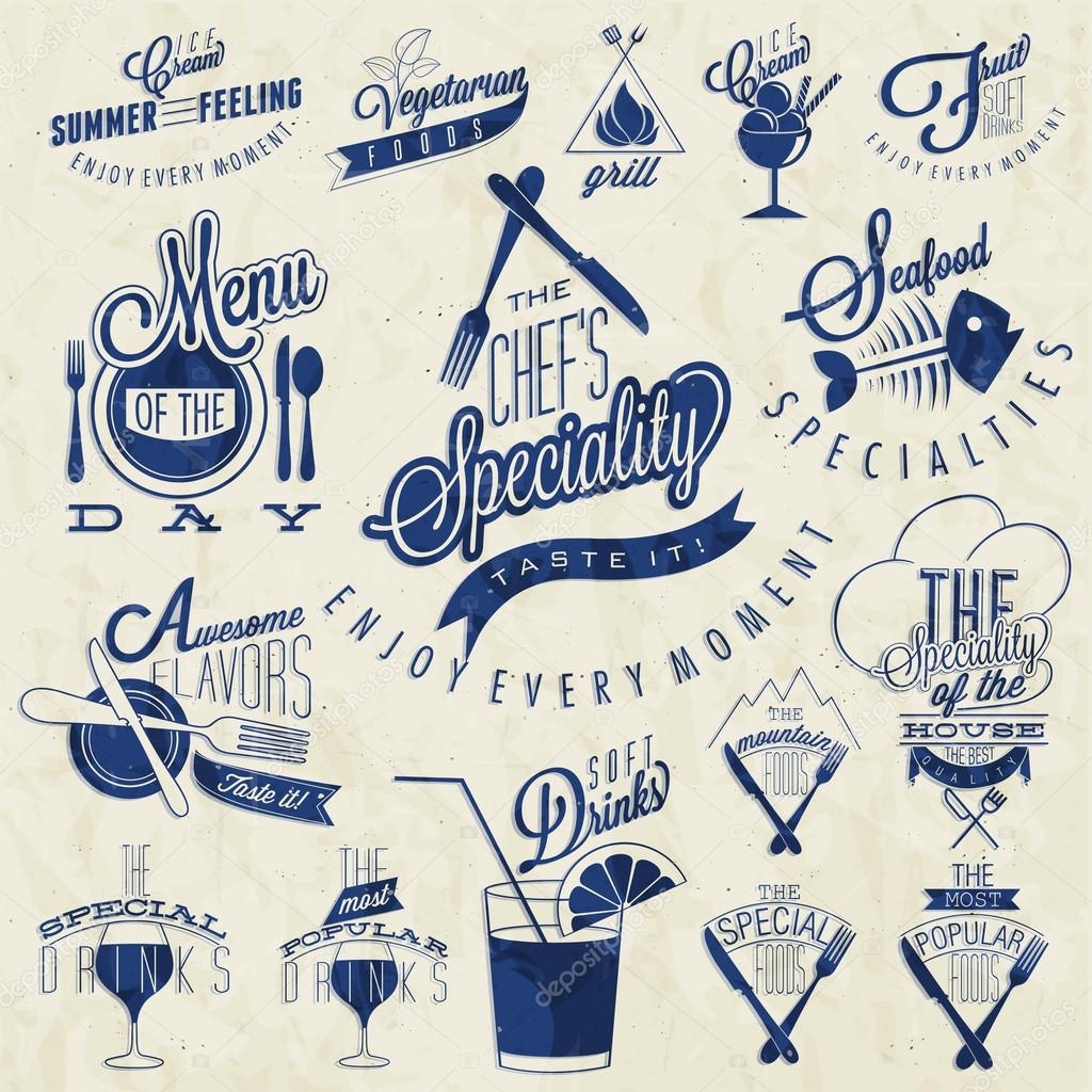 Retro vintage style restaurant menu designs. Stock Vector Image by ...