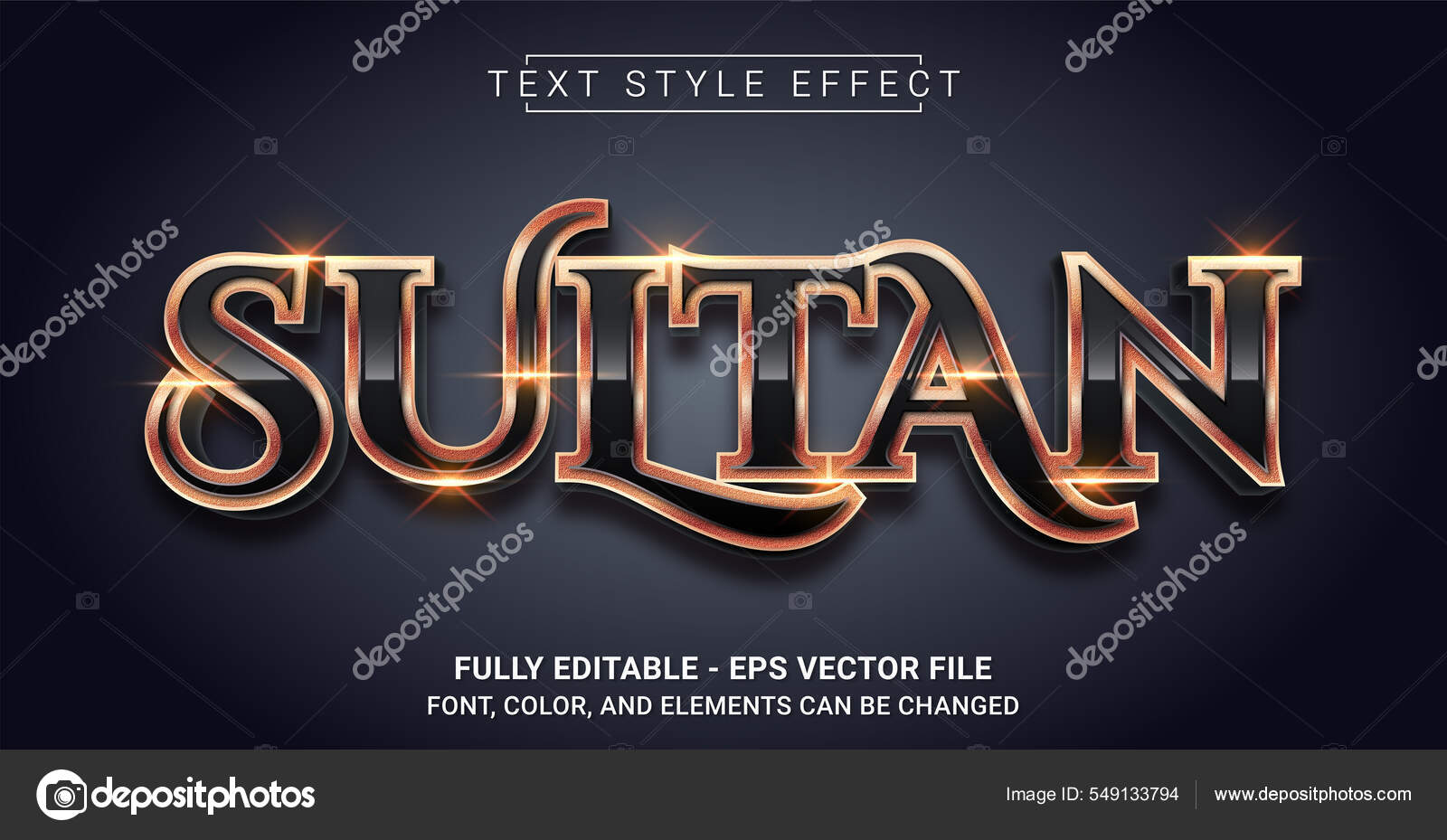 Sultan Text Style Effect Graphic Design Element Stock Vector Image by ...