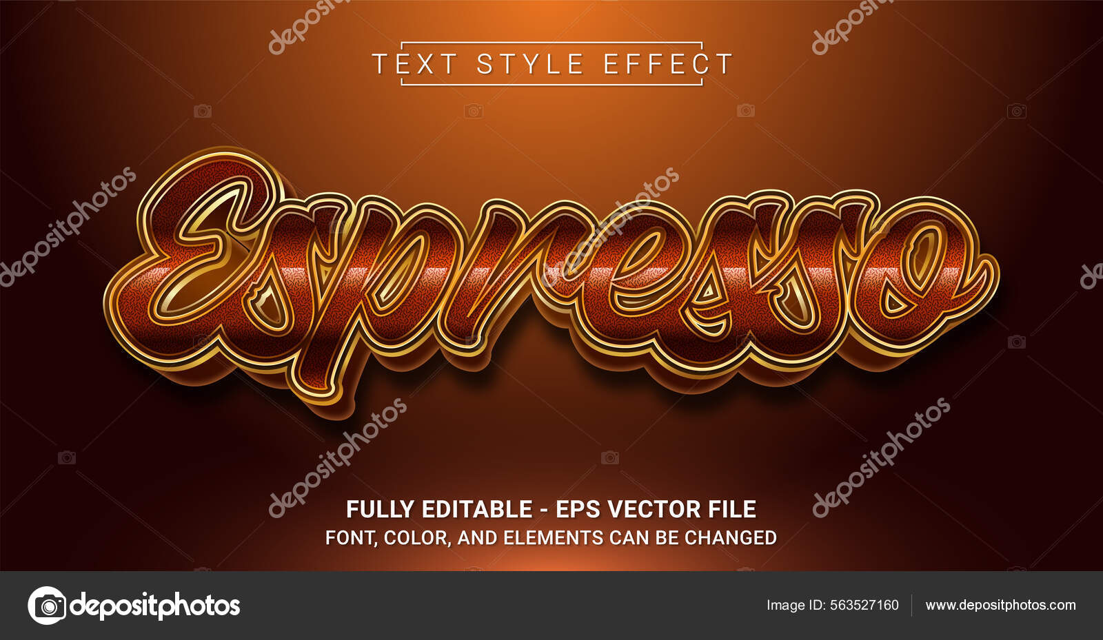 Espresso Text Style Effect Editable Graphic Text Template Stock Vector ...