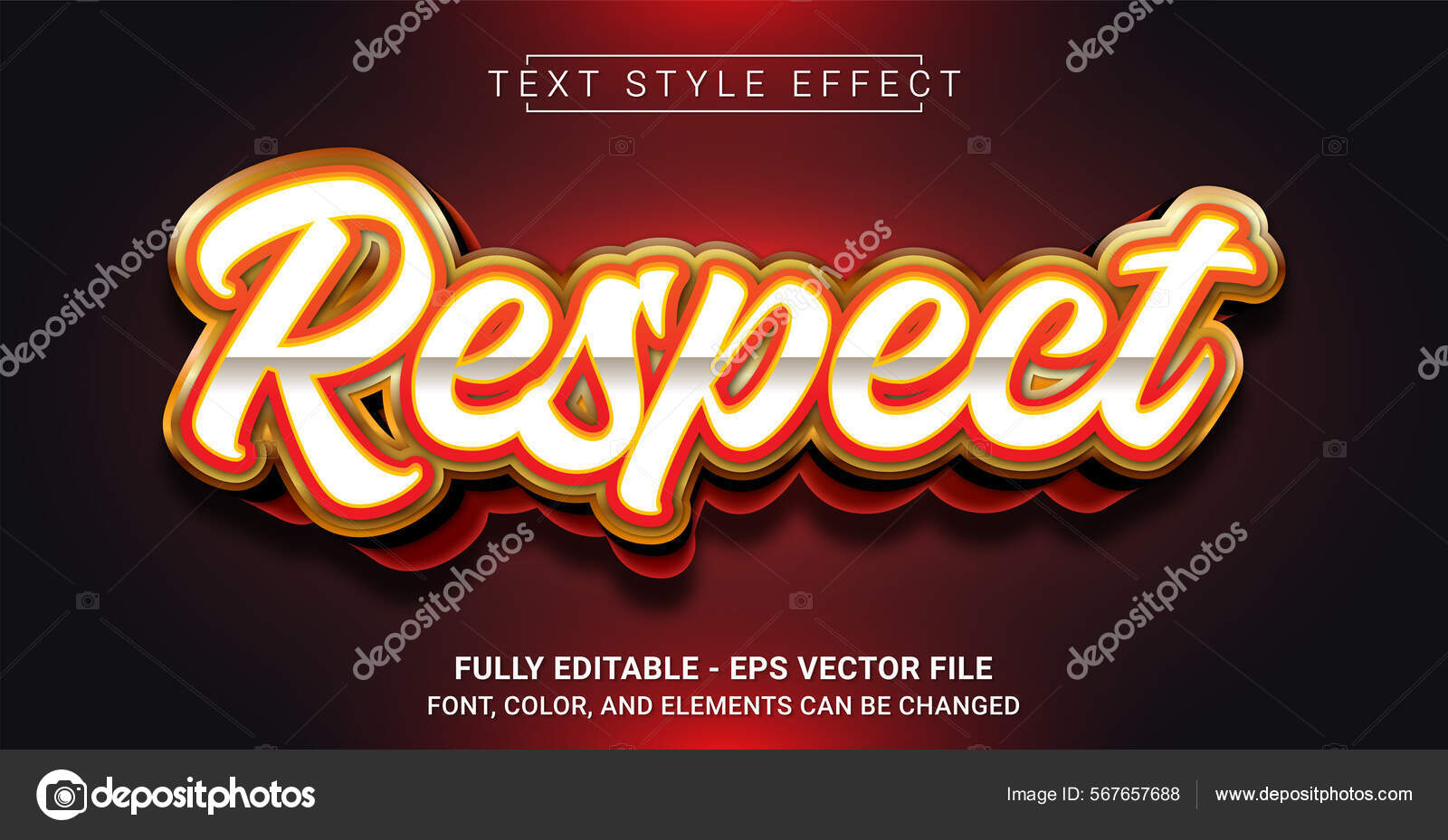 Respect Text Style Effect Editable Graphic Text Template Stock Vector ...