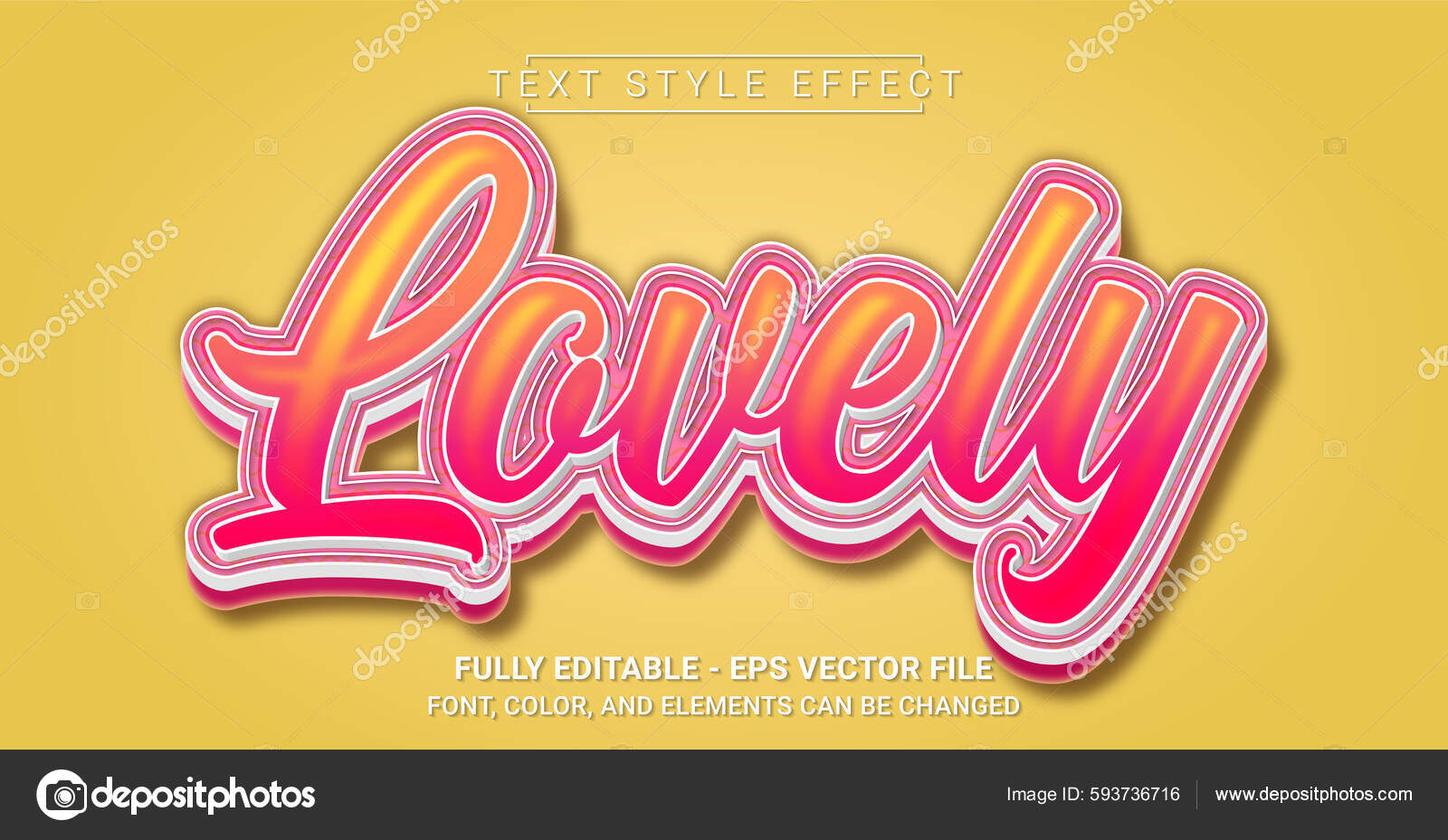 Lovely Text Style Effect Editable Graphic Text Template Stock Vector by ...
