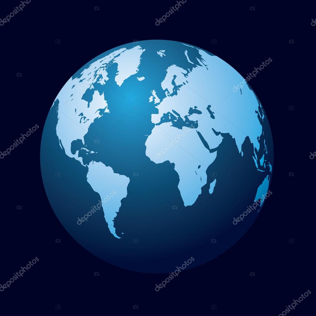 Blue Earth Globe Stock Vector Image by ©Route55 #43147813
