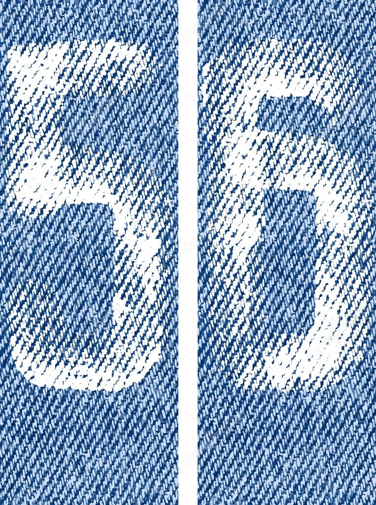 Vector numbers on denim 5, 6 Stock Vector Image by ©TonTonic #43888985