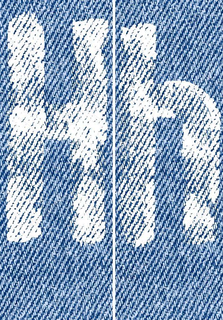 Vector letters and numbers on denim H Stock Vector Image by ©TonTonic ...