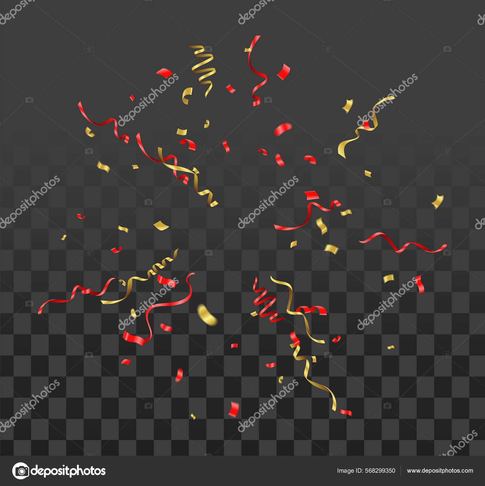 Ribbon Falling Explosion Multi Colored Confetti Clapperboard Confetti ...