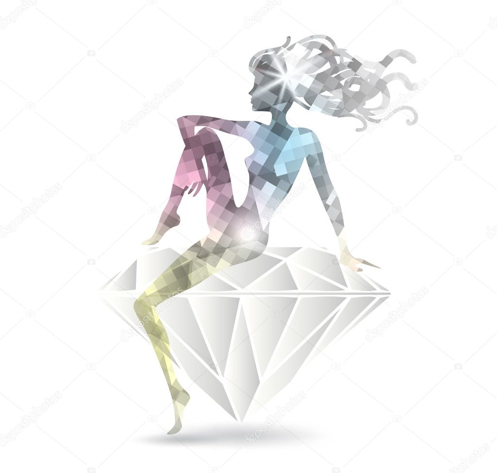 Diamond woman on diamond Stock Vector Image by ©LindaShutoff #47066065
