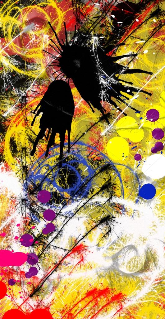 Abstract colorful background with spots and splashes of paint Stock ...