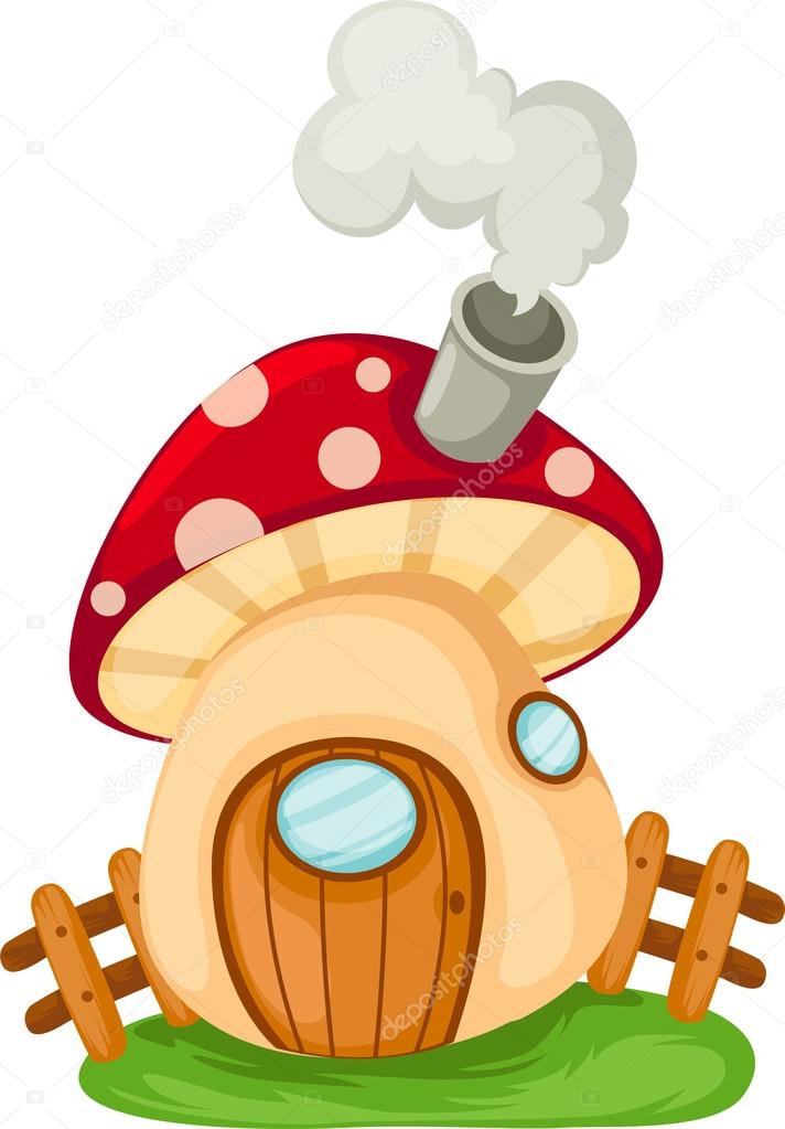 Toadstool House Clipart Image