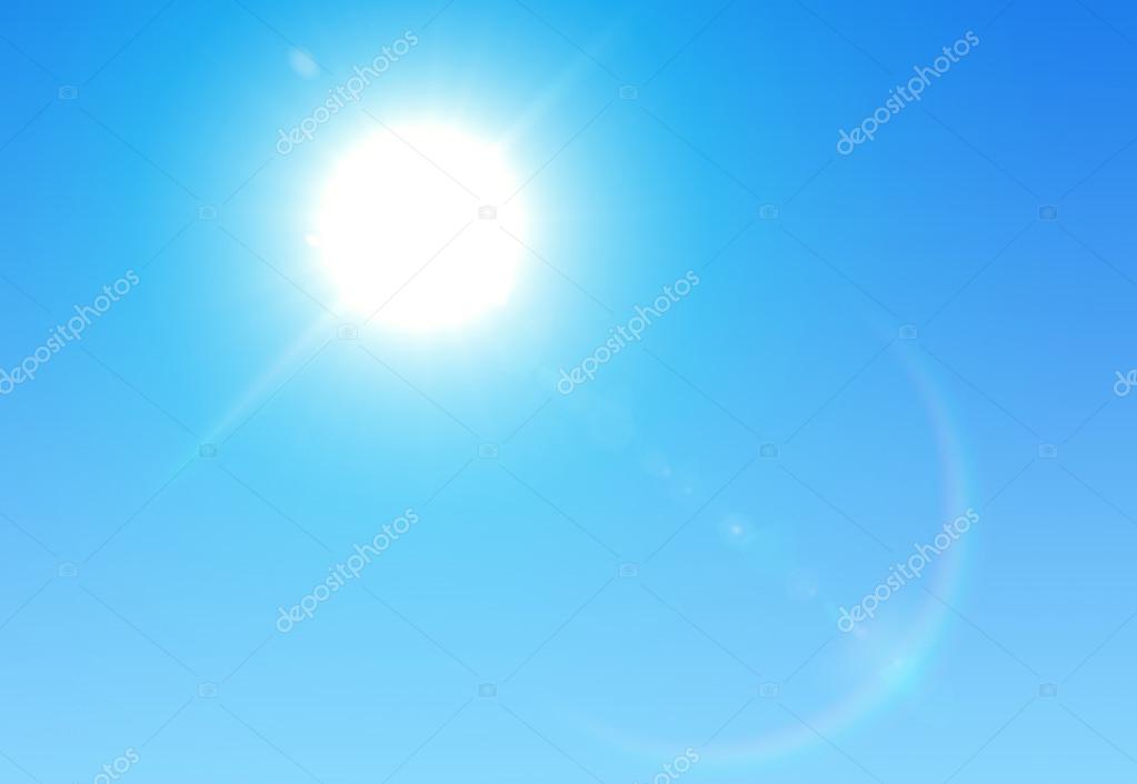 Blue sky with glaring sun — Stock Photo © jehsomwang #43667443
