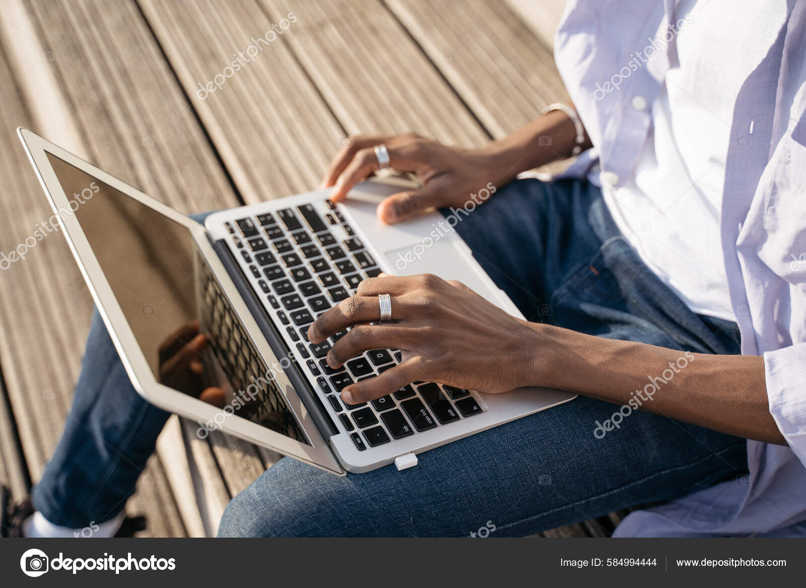 Closeup Copywriter Hands Typing Keyboard Working Freelance Project ...