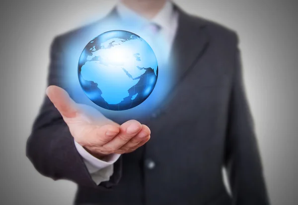 Globe ,earth in human hand holding our planet earth glowing. Ea Stock ...