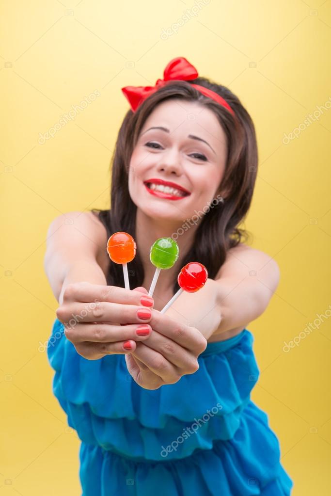 Sexy woman with sweets — Stock Photo © yacobchuk1 #51261235