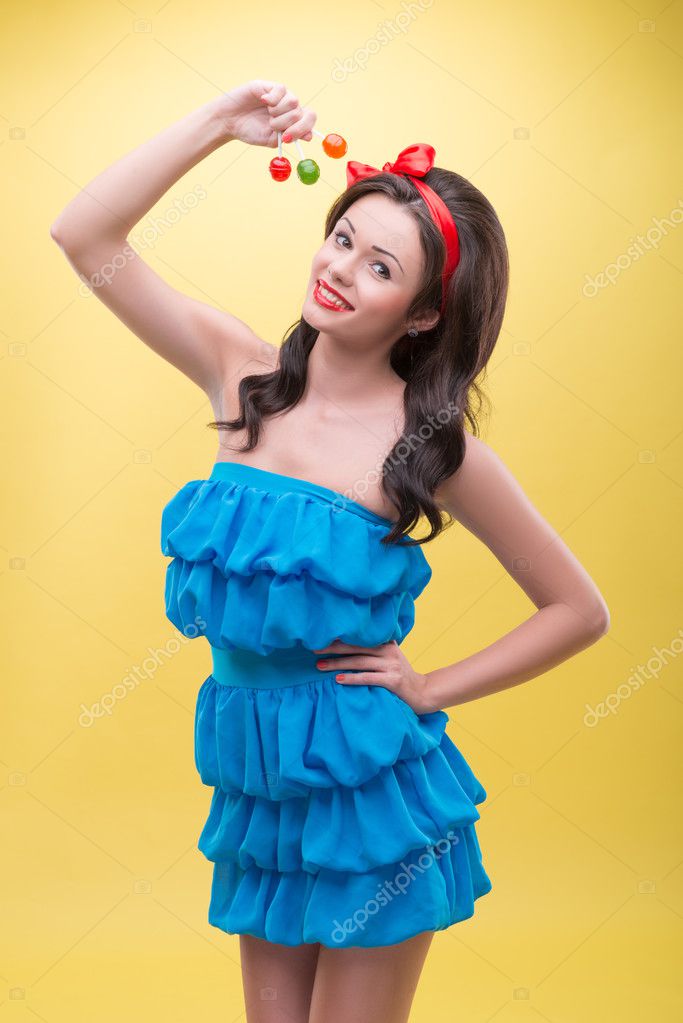 Sexy woman with sweets — Stock Photo © yacobchuk1 #51261261