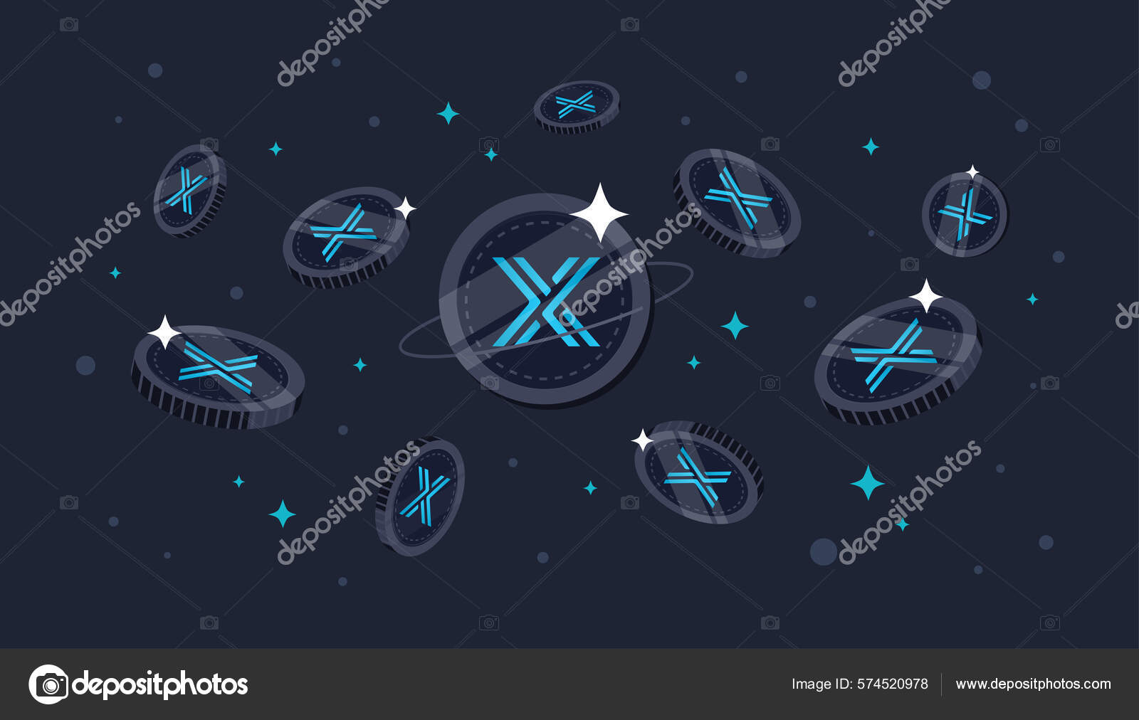 Immutable Imx Coins Falling Sky Imx Cryptocurrency Concept Banner ...