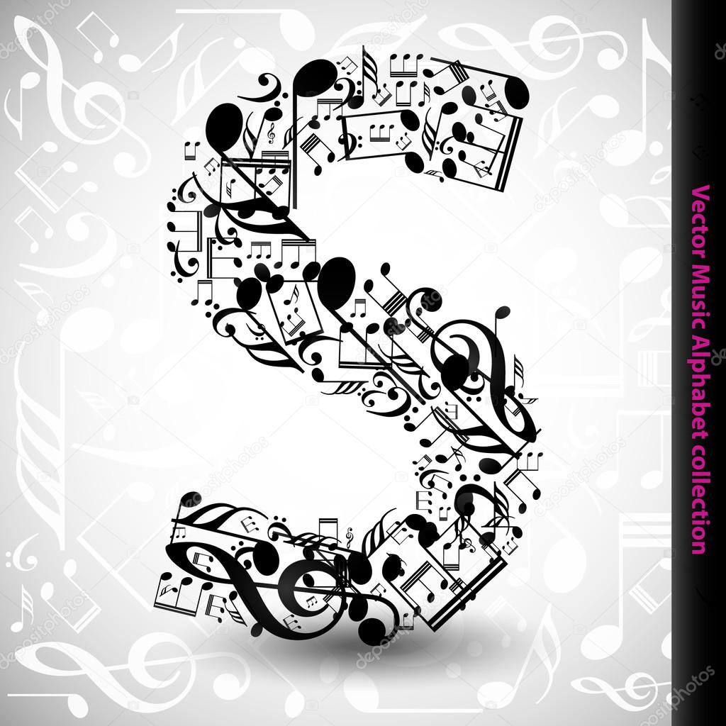 S from music notes — Stock Vector © grafikamalkova@gmail.com #43949709
