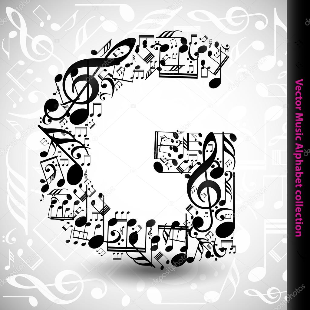 G da note di musica — Vettoriale Stock #43949711