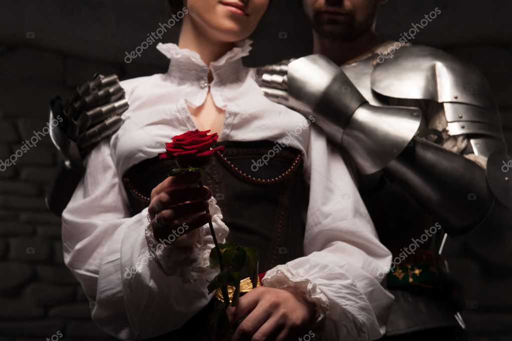 Knight giving a rose to lady Stock Photo by ©Dmyrto_Z 49116993