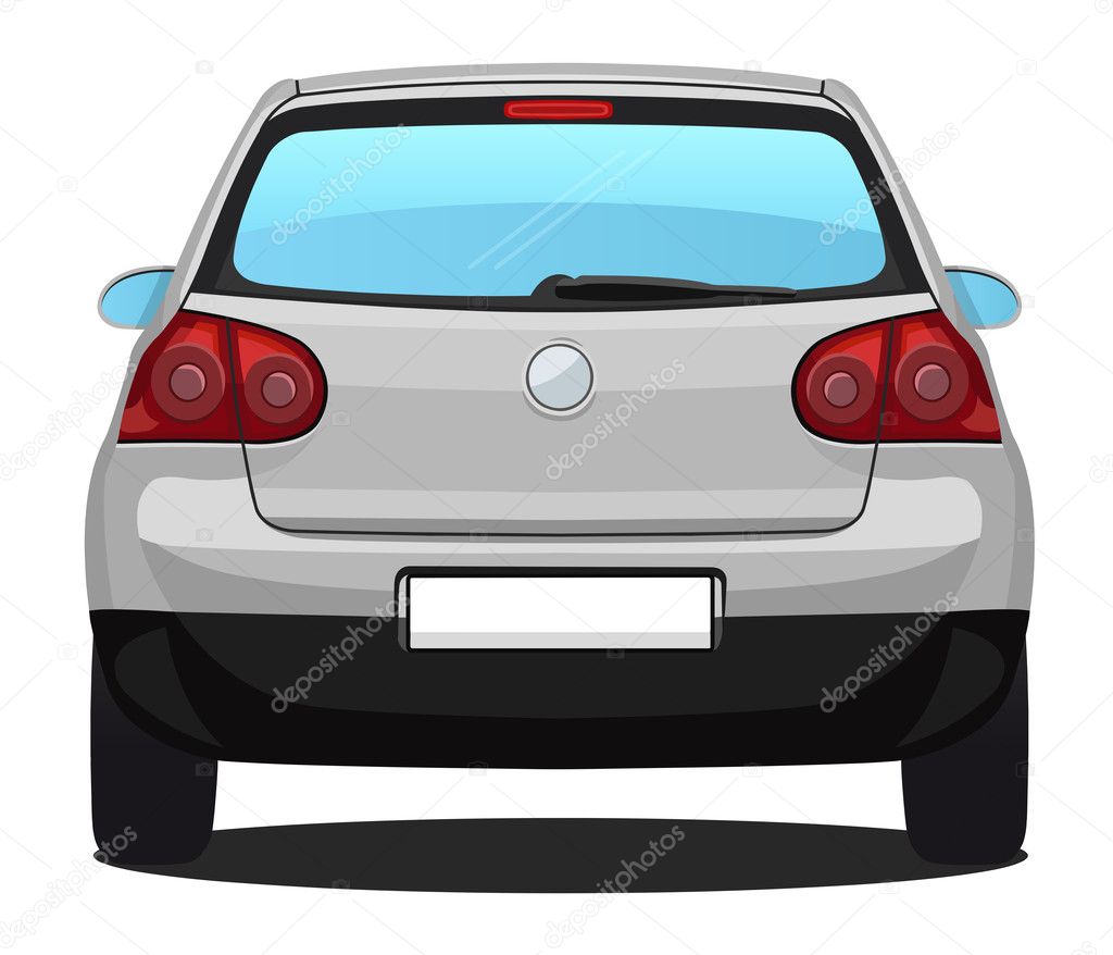 Vector Car - back view - Silver — Stock Vector © DenLeo #44265357