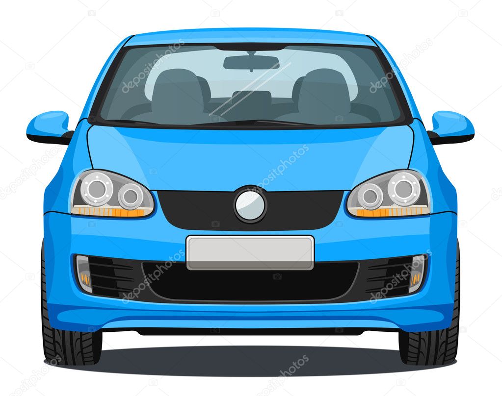 Car - Front view - Blue Stock Illustration by ©DenLeo #49016807
