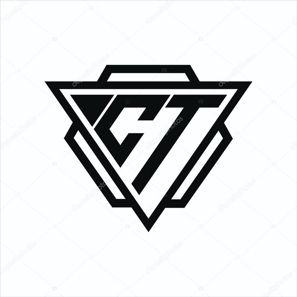 Logo monograma CT con combinaci n de tri ngulo y forma hex gono aislado en la espalda y colores ...
