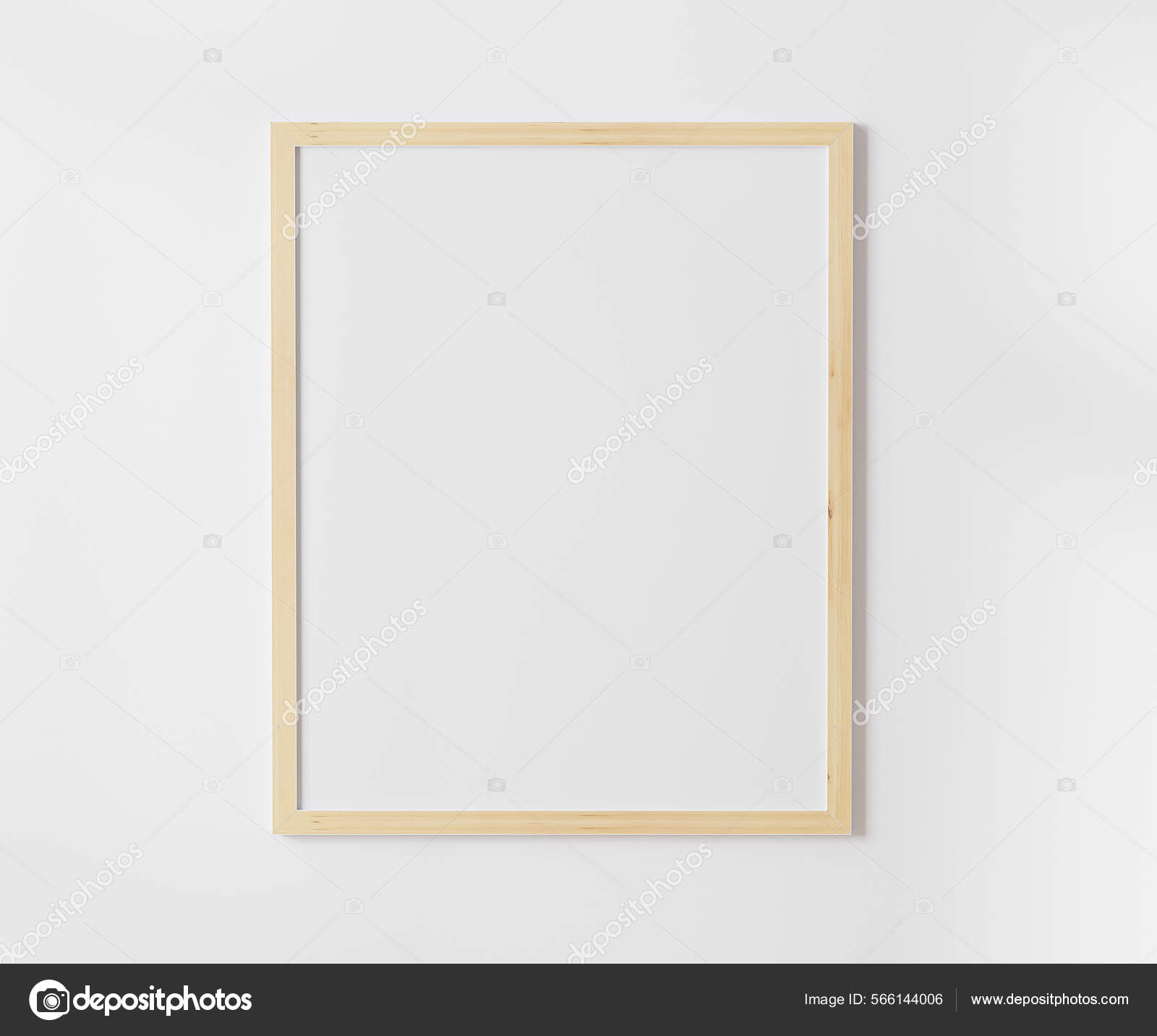 Wooden Blank Frame White Wall Mockup Ratio 40X50 Inches Poster — Stock ...