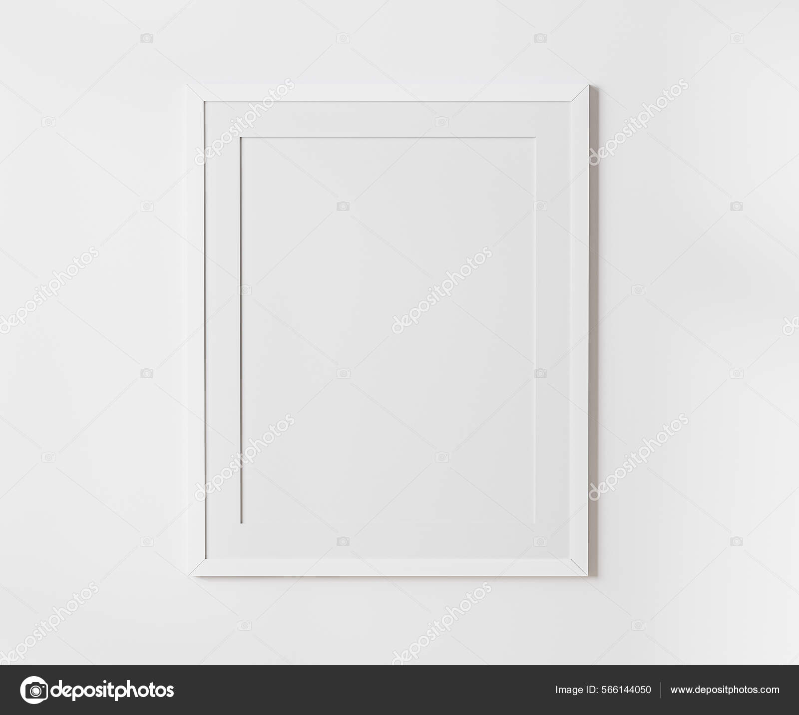 White Blank Frame Mat White Wall Mockup Ratio 40X50 Inches — Stock ...