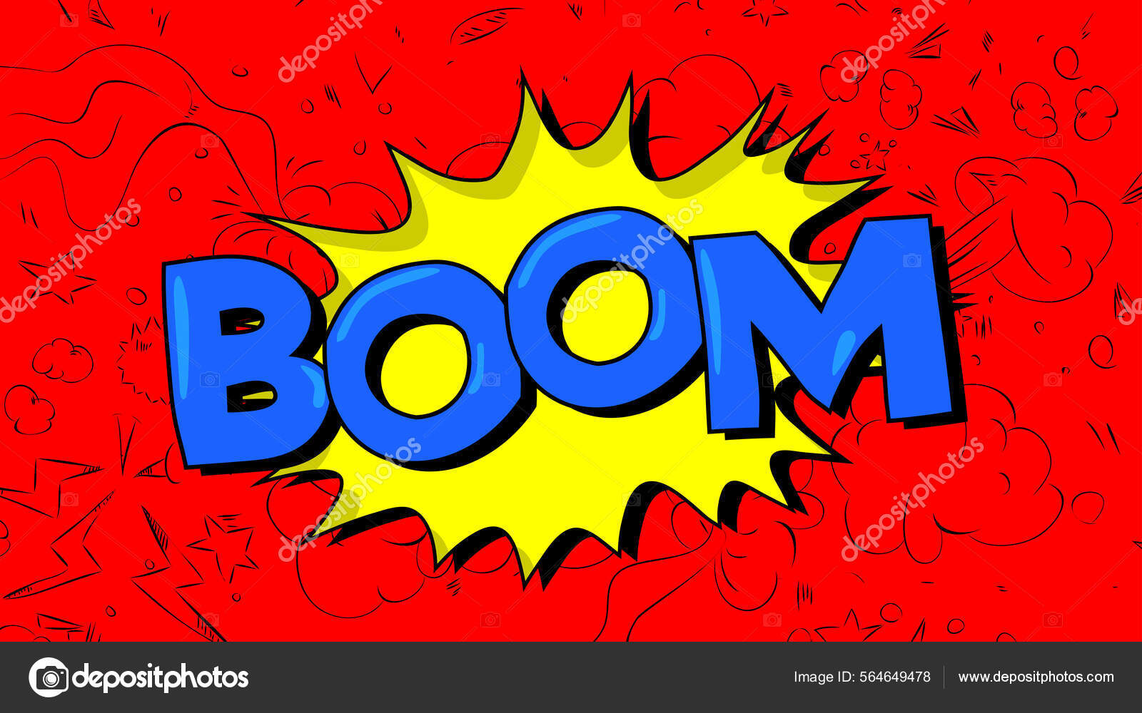 Boom Word Written Children's Font Cartoon Style Stock Vector Image by ...