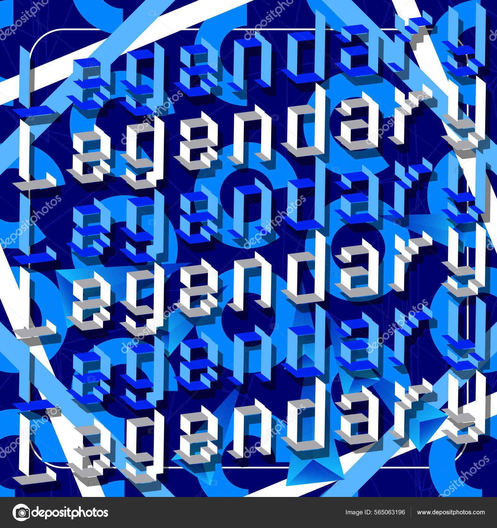 Legendary Pixelated Word Geometric Graphic Background Vector Cartoon ...