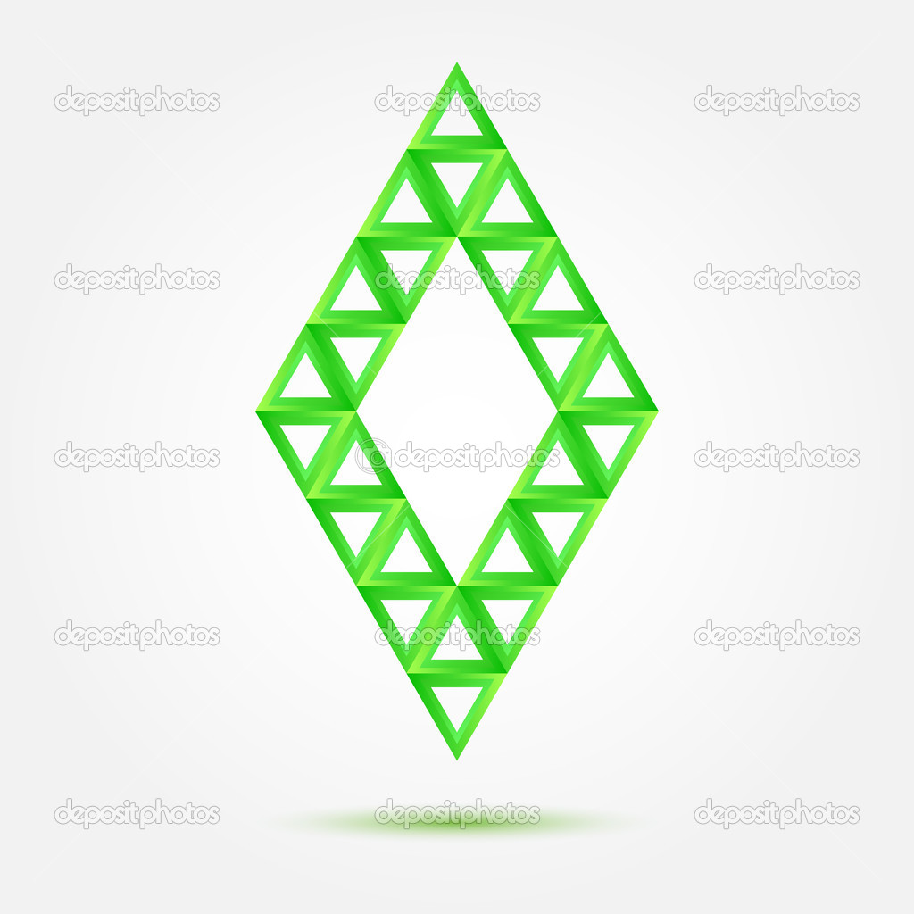 Bright green vector symbol made of triangles - abstract rhombus — Stock ...
