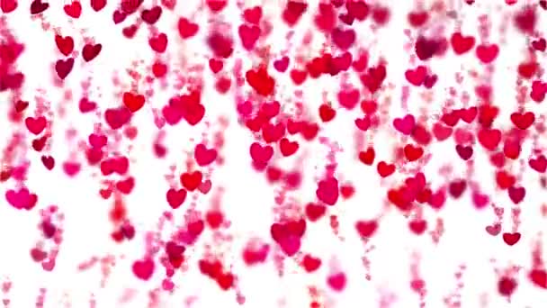 Rising Floating Heart Particle Animated Background Video Red Love ...