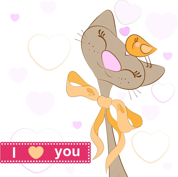 Cat and mouse falling in love — Stock Vector © Leyla_Siyanova #10535371