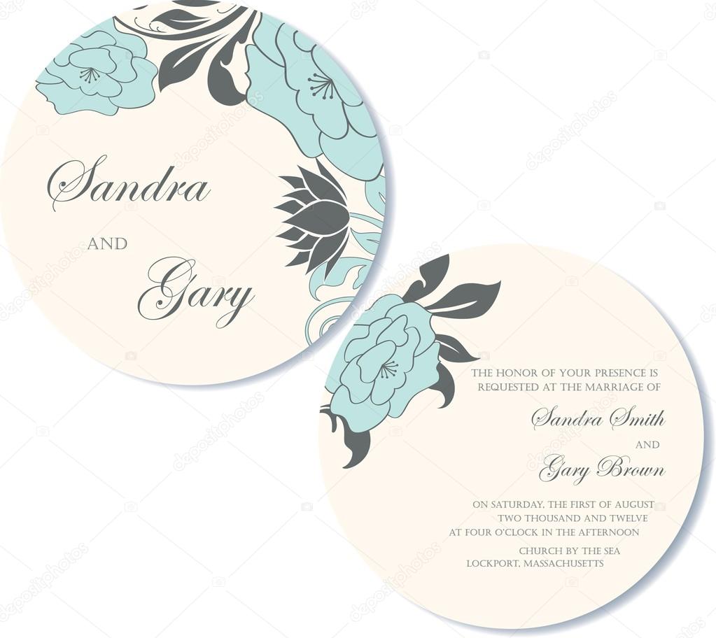 Round, double-sided floral wedding invitation Stock Vector by ©ARNICA83 ...