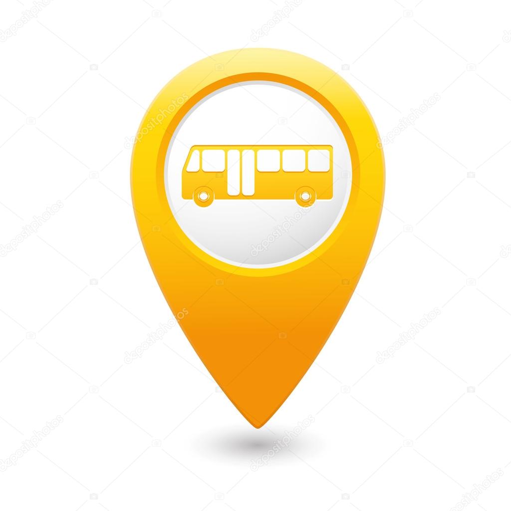 Map pointer with bus icon. — Stock Vector © ARNICA83 #46808799