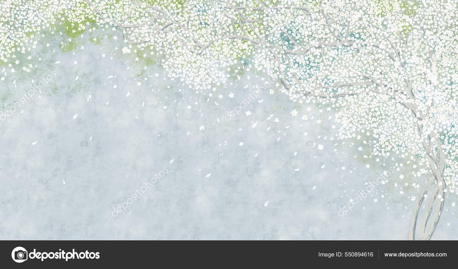 Tree Branches Old Vintage Background Sakura Flowers Floral Background ...